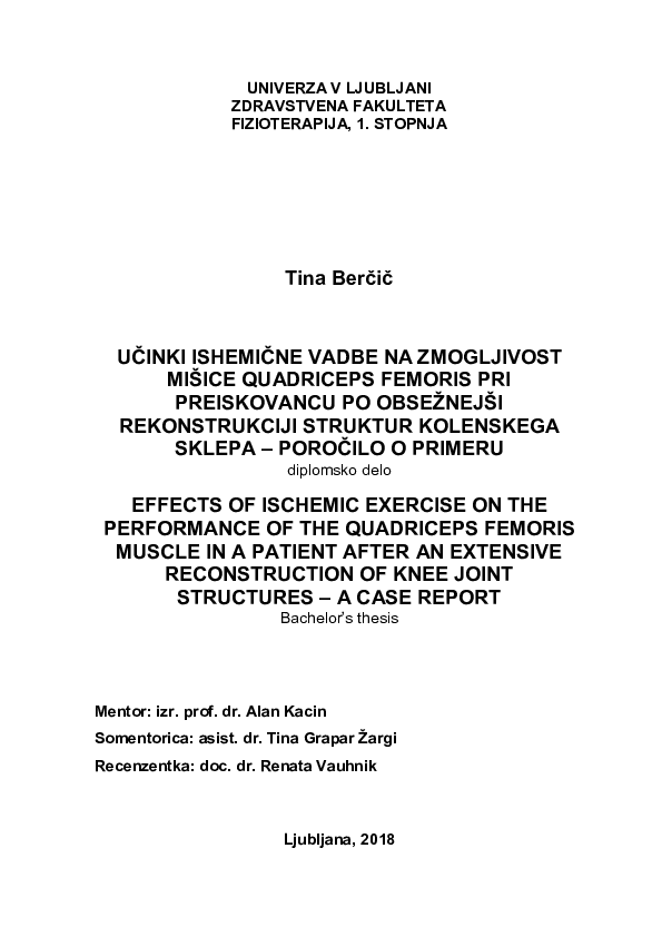 (PDF) Effects of ischemic exercise on the performance of the quadriceps ...