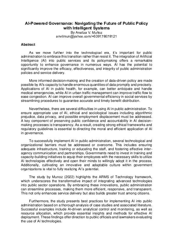 (PDF) AI-Powered Governance: Navigating the Future of Public Policy ...