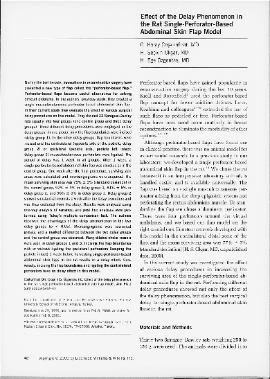 (PDF) Effect of the Delay Phenomenon in the Rat Single-Perforator-Based ...