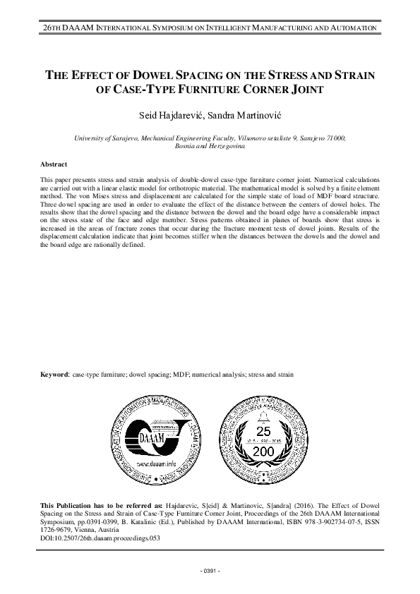 (PDF) The Effect of Dowel Spacing on the Stress and Strain of Case-Type ...