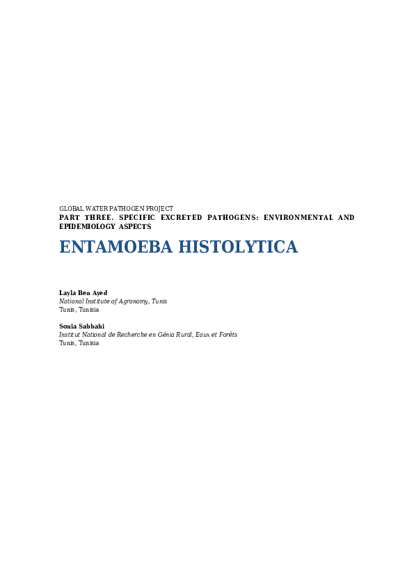 (PDF) Entamoeba histolytica