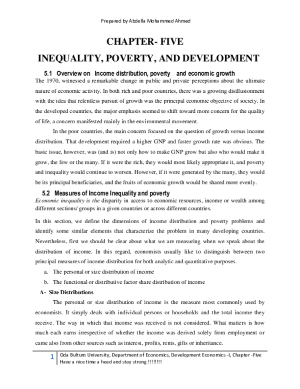 (PDF) CHAPTER- FIVE INEQUALITY, POVERTY, AND DEVELOPMENT