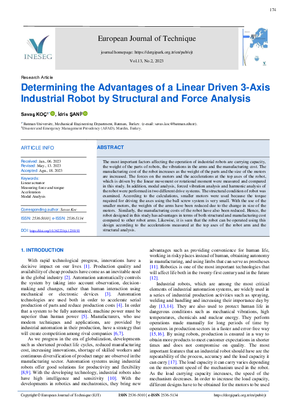 (PDF) Determining the Advantages of a Linear Driven 3-Axis Industrial ...