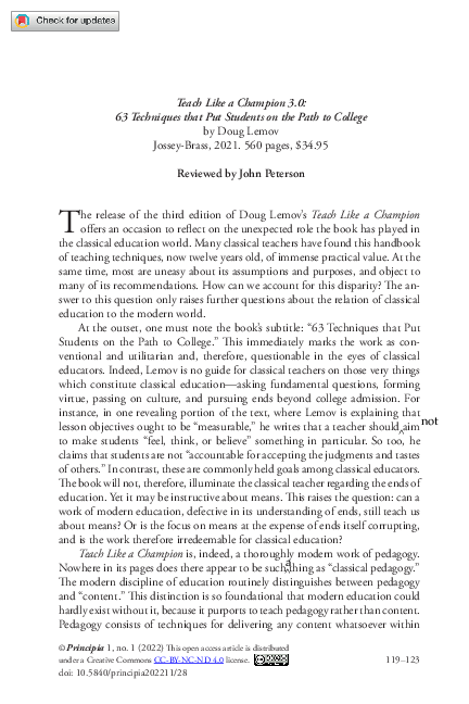 (PDF) Teach Like a Champion 3.0: 63 Techniques that Put Students on the ...