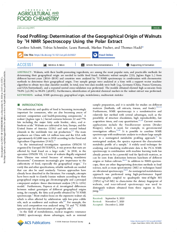 (PDF) Food Profiling: Determination of the Geographical Origin of ...