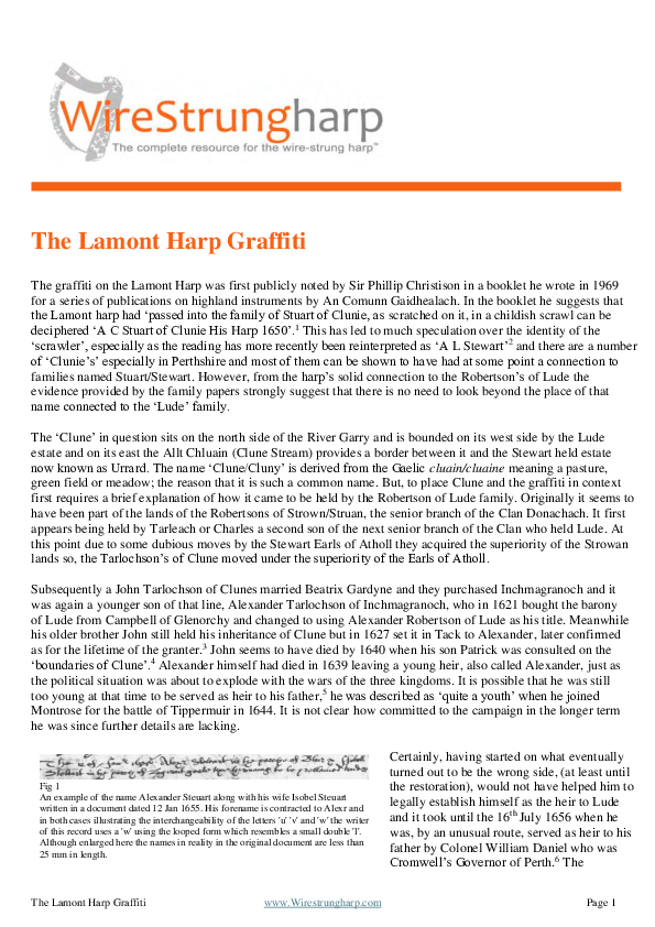 (PDF) The Lamont Harp Graffiti