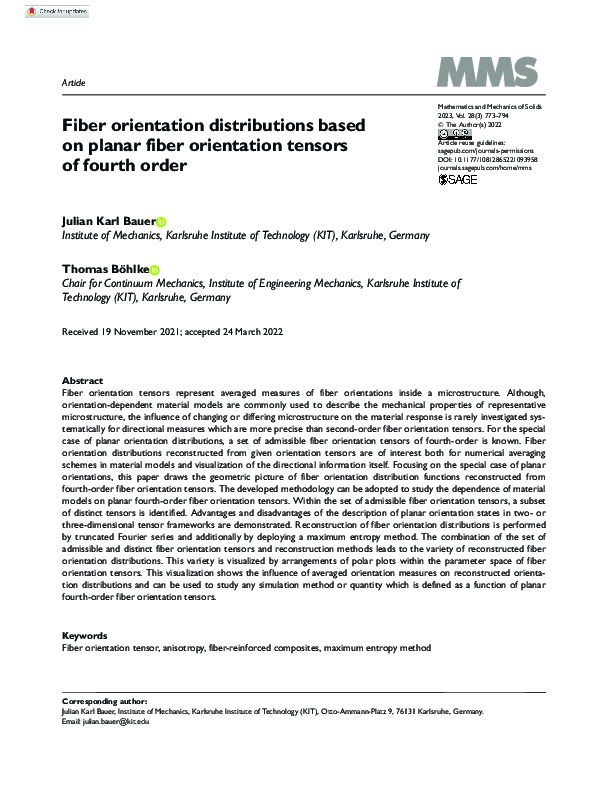 (PDF) Fiber orientation distributions based on planar fiber orientation ...