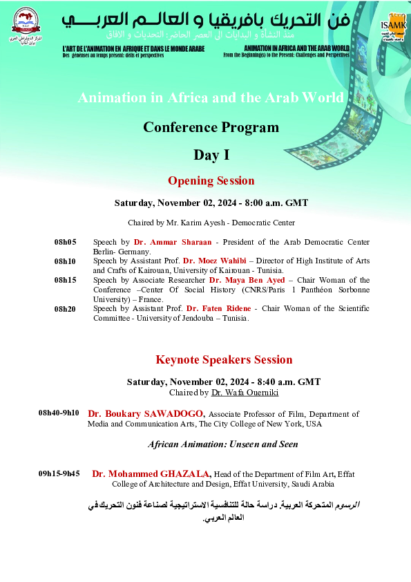 (PDF) Animation in Africa and the Arab World Conference program