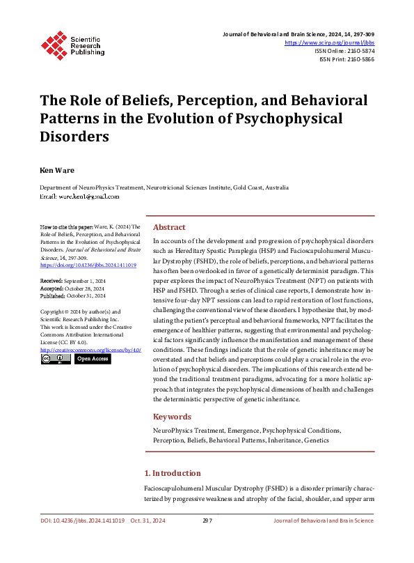 (PDF) The Role of Beliefs, Perception, and Behavioral Patterns in the ...