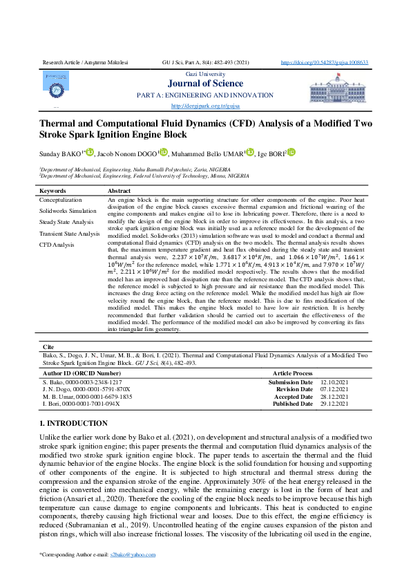 Pdf Thermal And Computational Fluid Dynamics Cfd Analysis Of A Modified Two Stroke Spark
