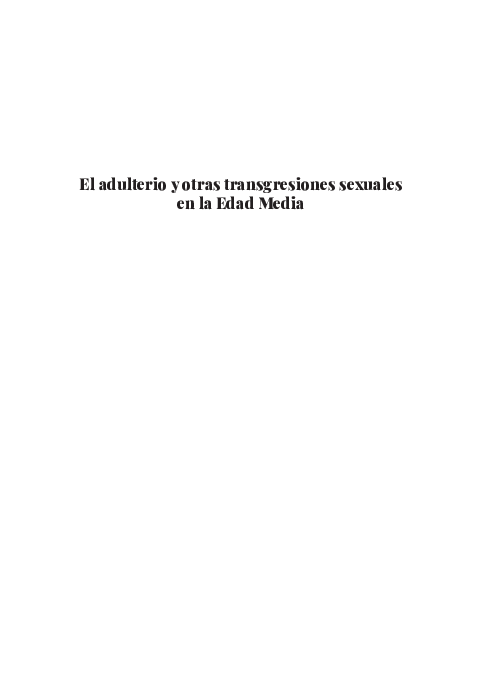 (PDF) El adulterio y otras transgresiones sexuales en la Edad Media