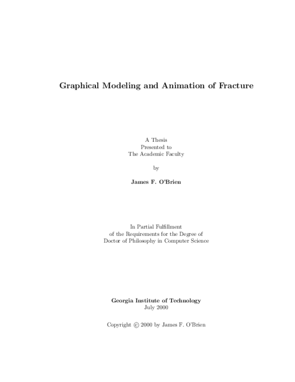 (PDF) Graphical modeling and animation of fracture