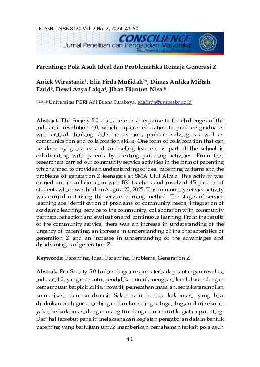 (PDF) Parenting : Pola Asuh Ideal dan Problematika Remaja Generasi Z