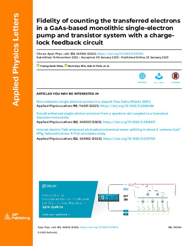 (PDF) Fidelity of counting the transferred electrons in a GaAs-based ...