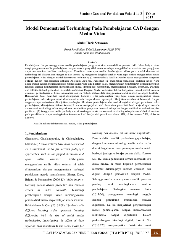(PDF) Model Demonstrasi Terbimbing Pada Pembelajaran CAD dengan Media ...