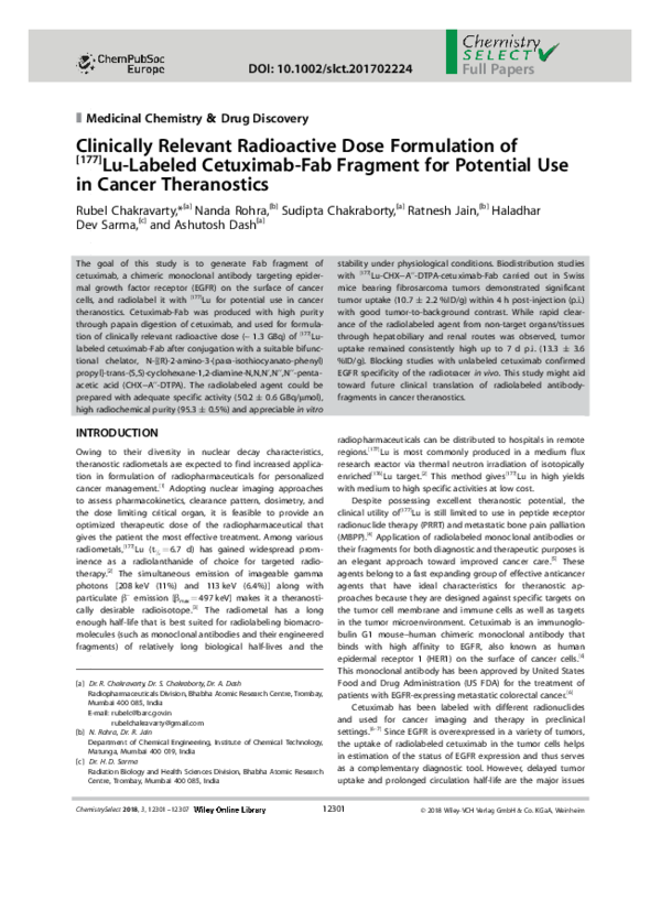 (PDF) Clinically Relevant Radioactive Dose Formulation of 177 Lu ...