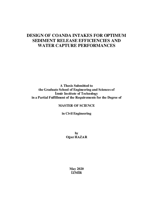 (PDF) Design of Coanda Intakes for Optimum Sediment Release Efficiencies