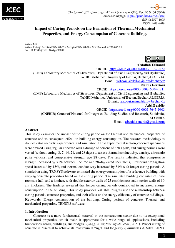(PDF) Impact of Curing Periods on the Evaluation of Thermal, Mechanical ...