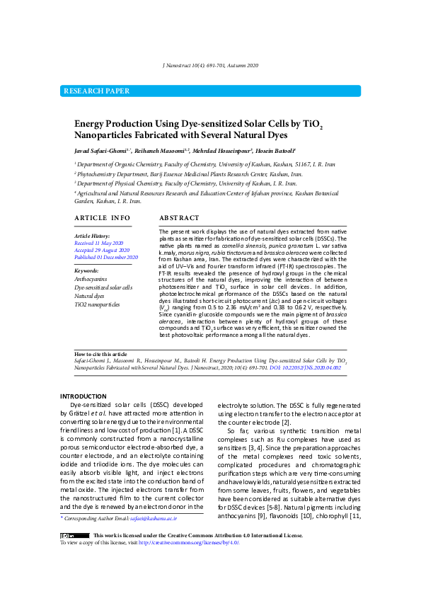 (PDF) Energy production using dye-sensitized solar cells by TiO2 ...