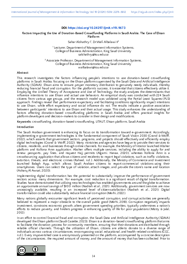 (PDF) Factors Impacting the Use of Donation-Based Crowdfunding ...