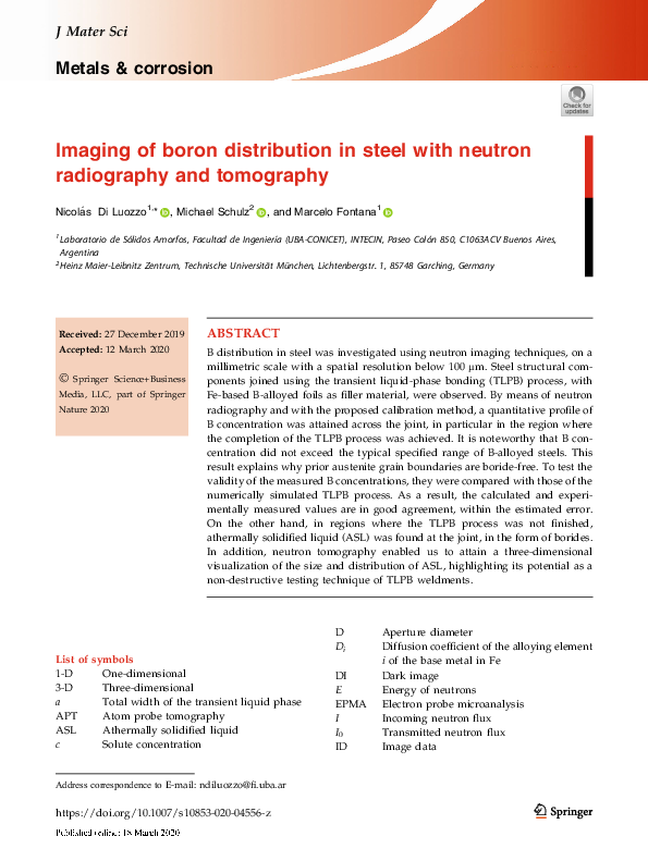 (PDF) Imaging of boron distribution in steel with neutron radiography ...