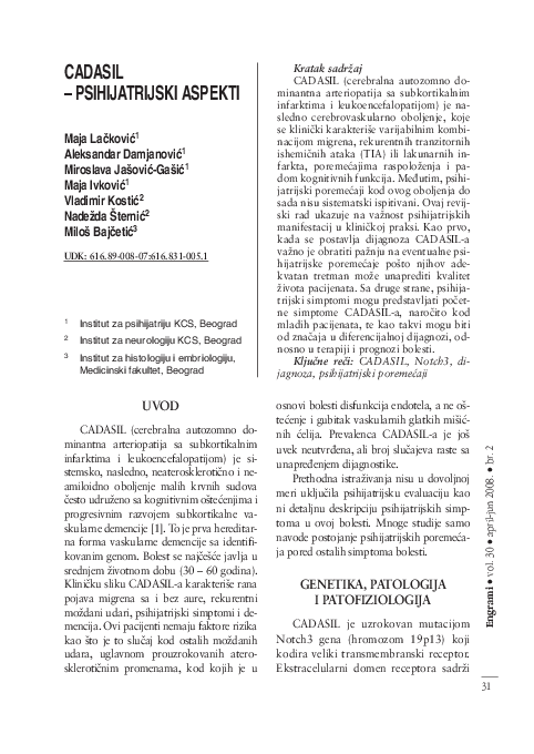 (PDF) CADASIL: Psychiatric aspects