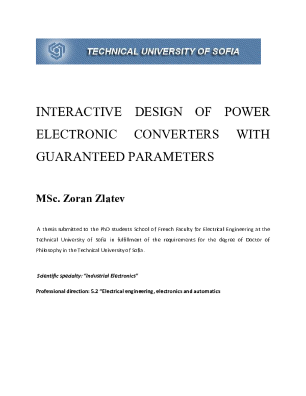(PDF) Interactive design of power electronic converters with guaranteed ...
