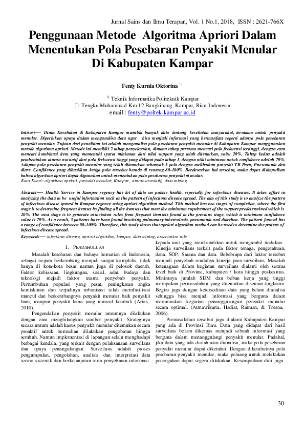 (PDF) Penggunaan Metode Algoritma Apriori Dalam Menentukan Pola ...