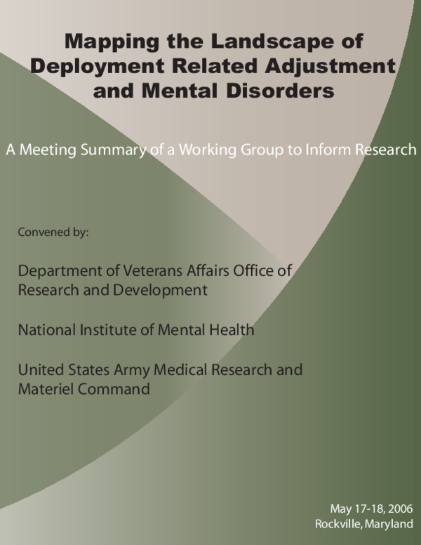 (PDF) Mapping the Landscape of Deployment Related Adjustment and Mental ...