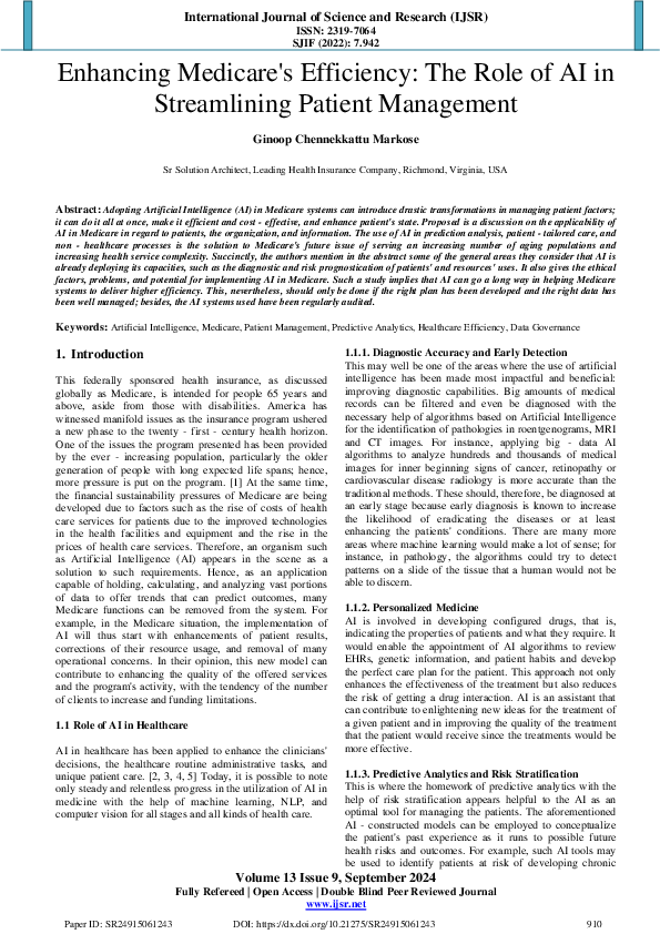 (PDF) Enhancing Medicare's Efficiency: The Role of AI in Streamlining ...