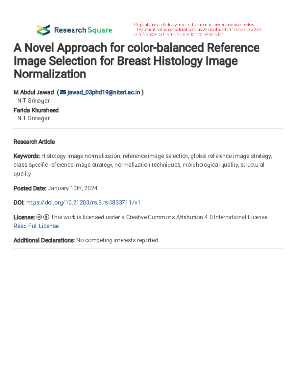 (PDF) A Novel Approach for color-balanced Reference Image Selection for ...