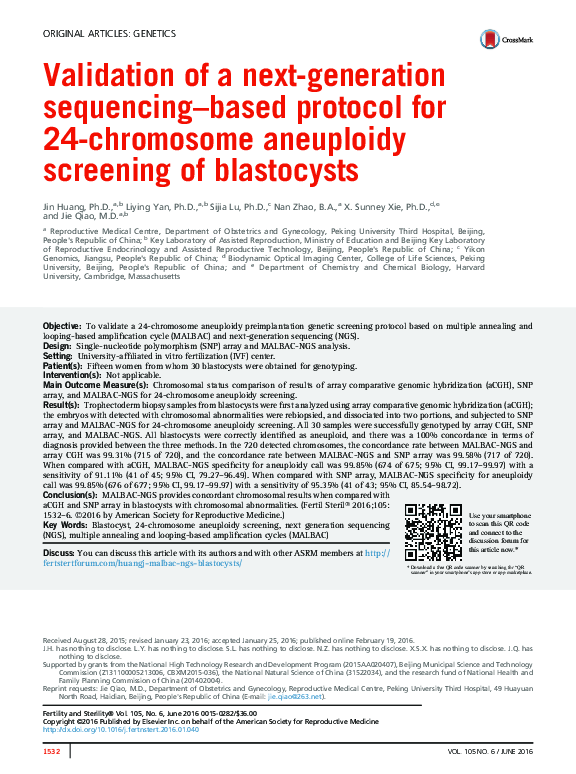 (PDF) Validation of a next-generation sequencing–based protocol for 24-chromosome aneuploidy ...