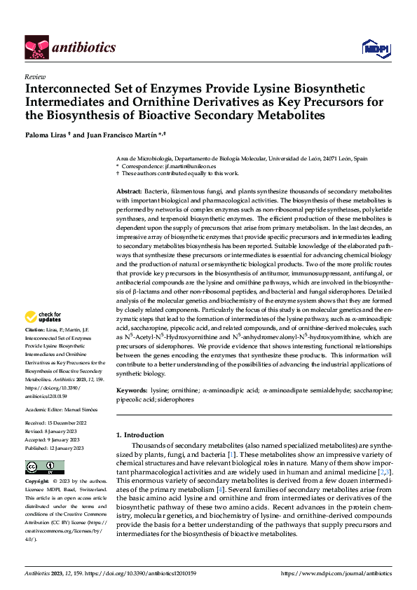 (PDF) Interconnected Set of Enzymes Provide Lysine Biosynthetic ...