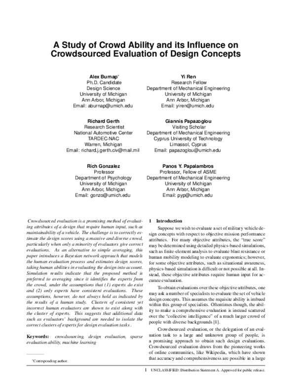 (PDF) A Study of Crowd Ability and its Influence on Crowdsourced Evaluation of Design Concepts