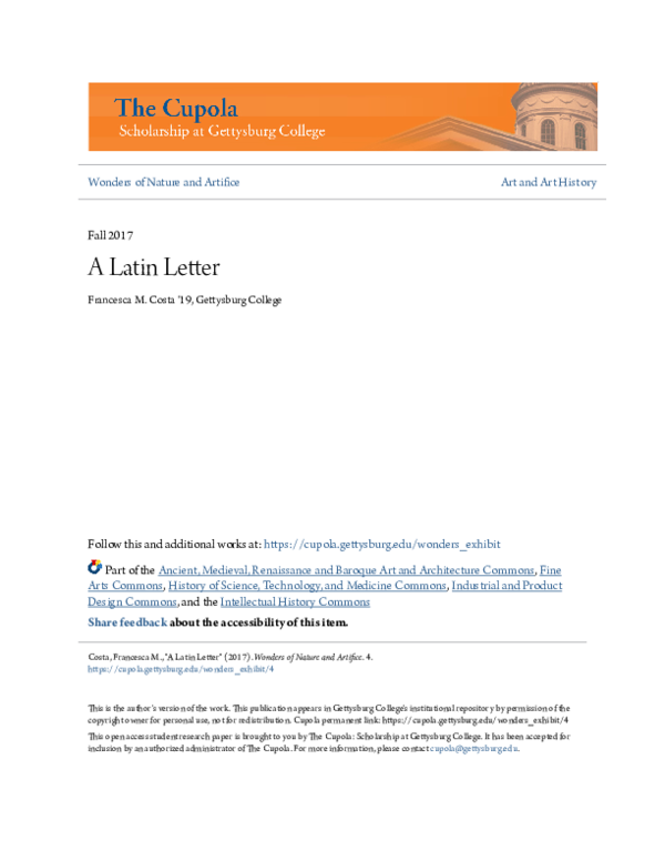(PDF) A Latin Letter