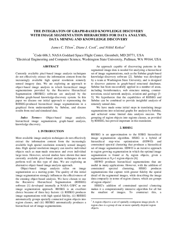 (PDF) The Integraton of Graph-Based Knowledge Discovery with Image ...
