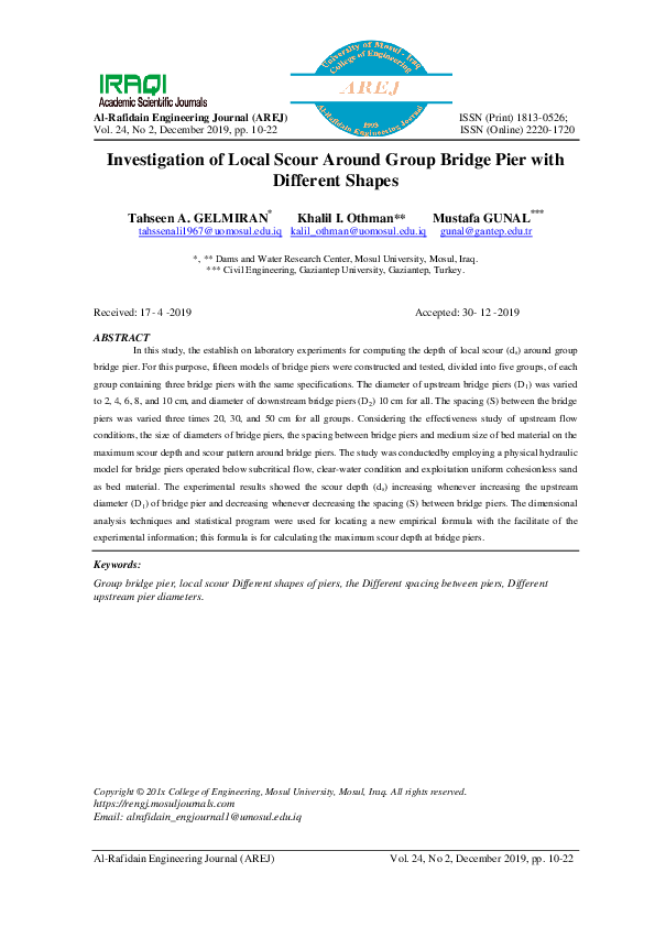 (PDF) Investigation of Local Scour Around Group Bridge Pier with ...