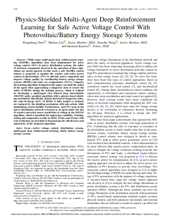 (PDF) Physics Shielded Multi Agent Deep Reinforcement Learning for Safe Active Voltage Control ...