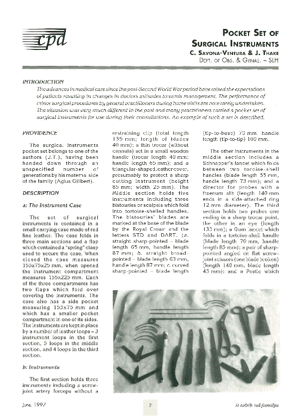 (PDF) Pocket set of surgical instruments