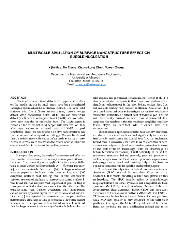 Pdf Hybrid Atomistic Continuum Simulation Of Nanostructure Defect