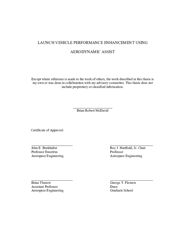 (PDF) Launch Vehicle Performance Enhancement Using Aerodynamic Assist