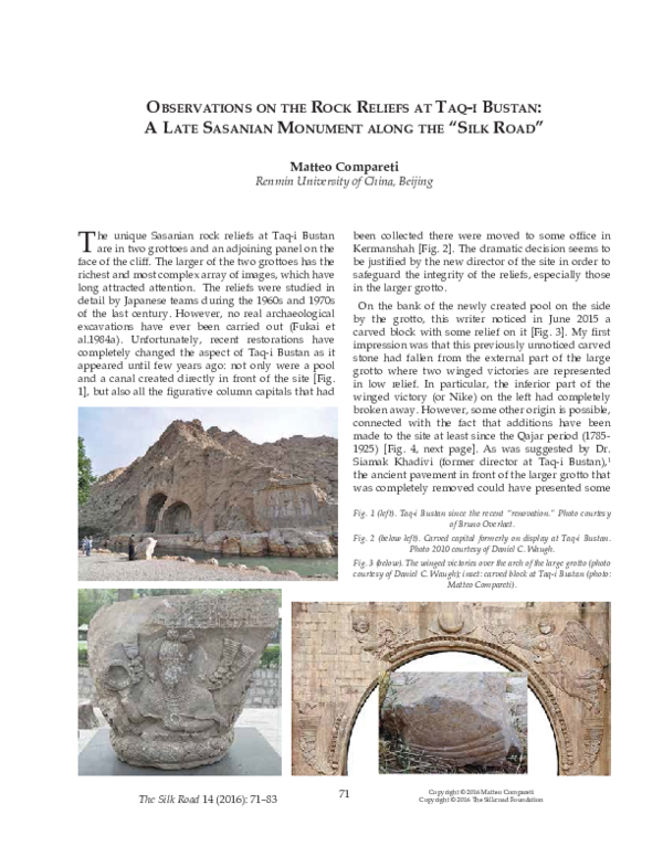(PDF) On the Rock Reliefs at Taqi Bustan : A Late Sasanian Monument ...
