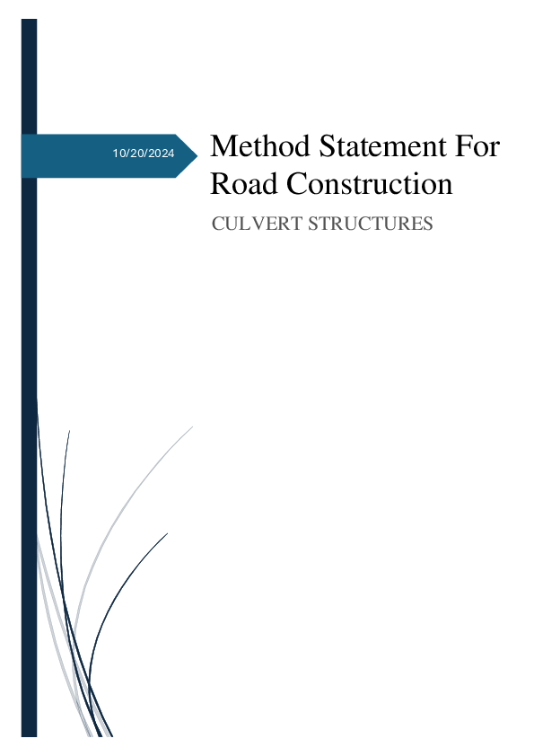 (PDF) Road Construction Method Statement-Culvert Structures