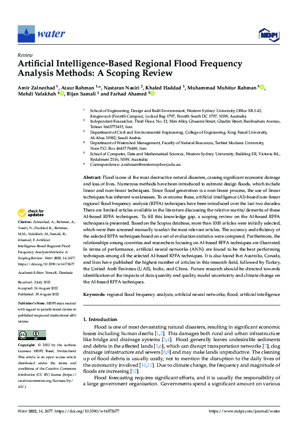 (PDF) Artificial Intelligence-Based Regional Flood Frequency Analysis ...