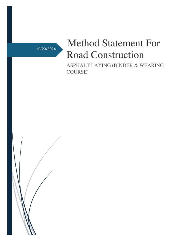 (PDF) Road Construction Method Statement-Asphalt Laying (Wearing ...