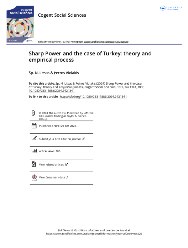 (PDF) Sharp Power and the case of Turkey: theory and empirical process