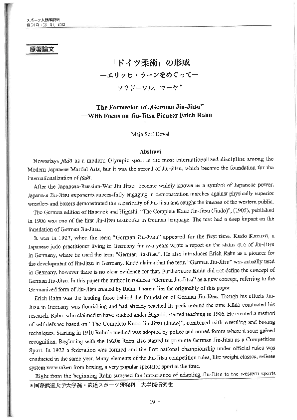 (PDF) The Formation of "German Jiu-Jitsu