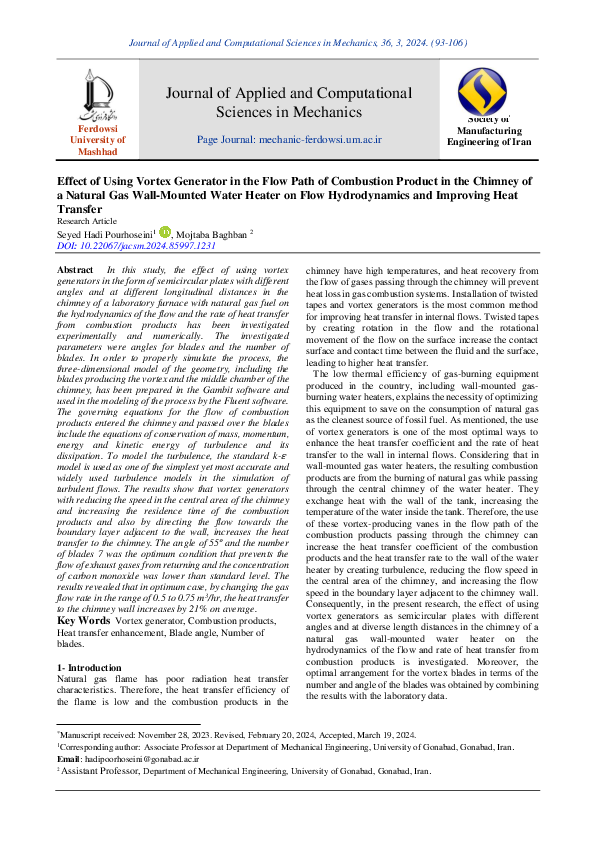 (PDF) Investigation on the effect of using vortex generator in the flow ...