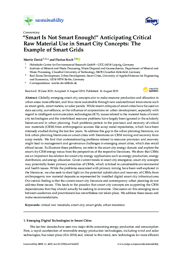 (PDF) “Smart Is Not Smart Enough!” Anticipating Critical Raw Material ...