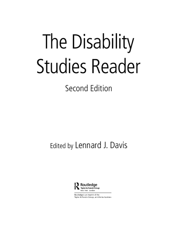 (PDF) The Social Model of Disability